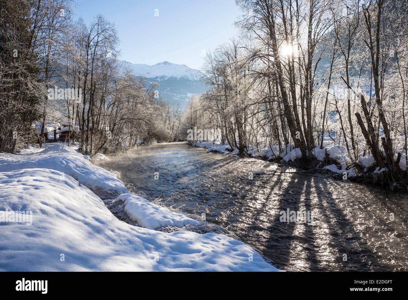 France Savoie Seez the river Isere hight Tarentaise valley Stock Photo ...