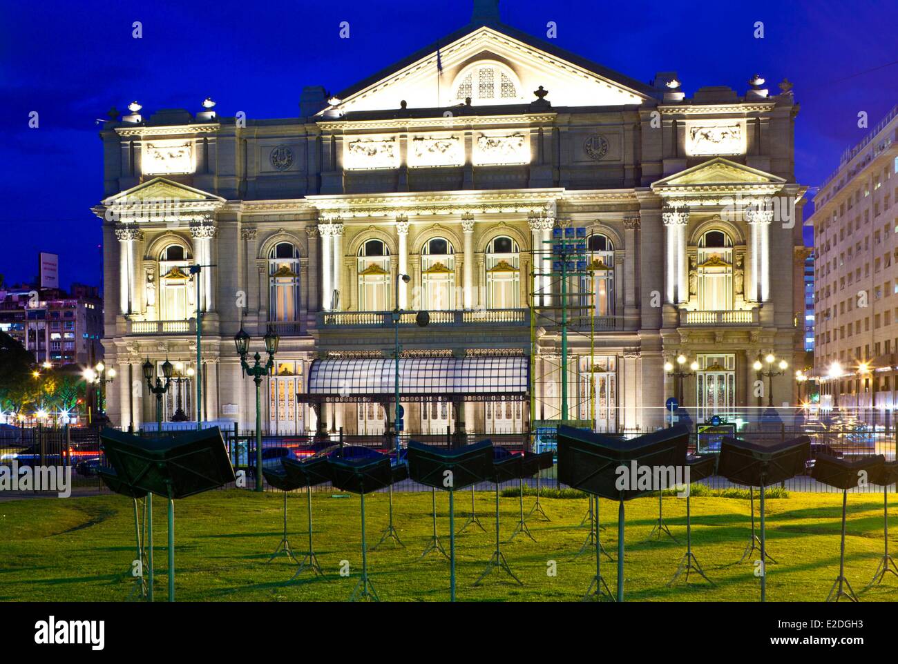 Argentina Buenos Aires main entrance gate of the Colon Theater Stock ...