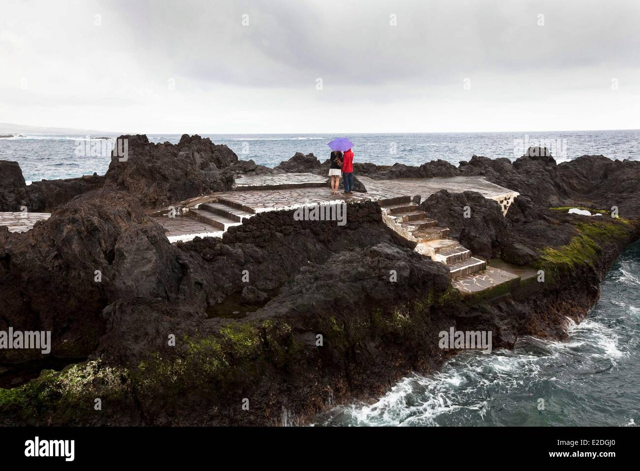 Spain, Canary islands, Tenerife island, Garachico, natural swimming ...