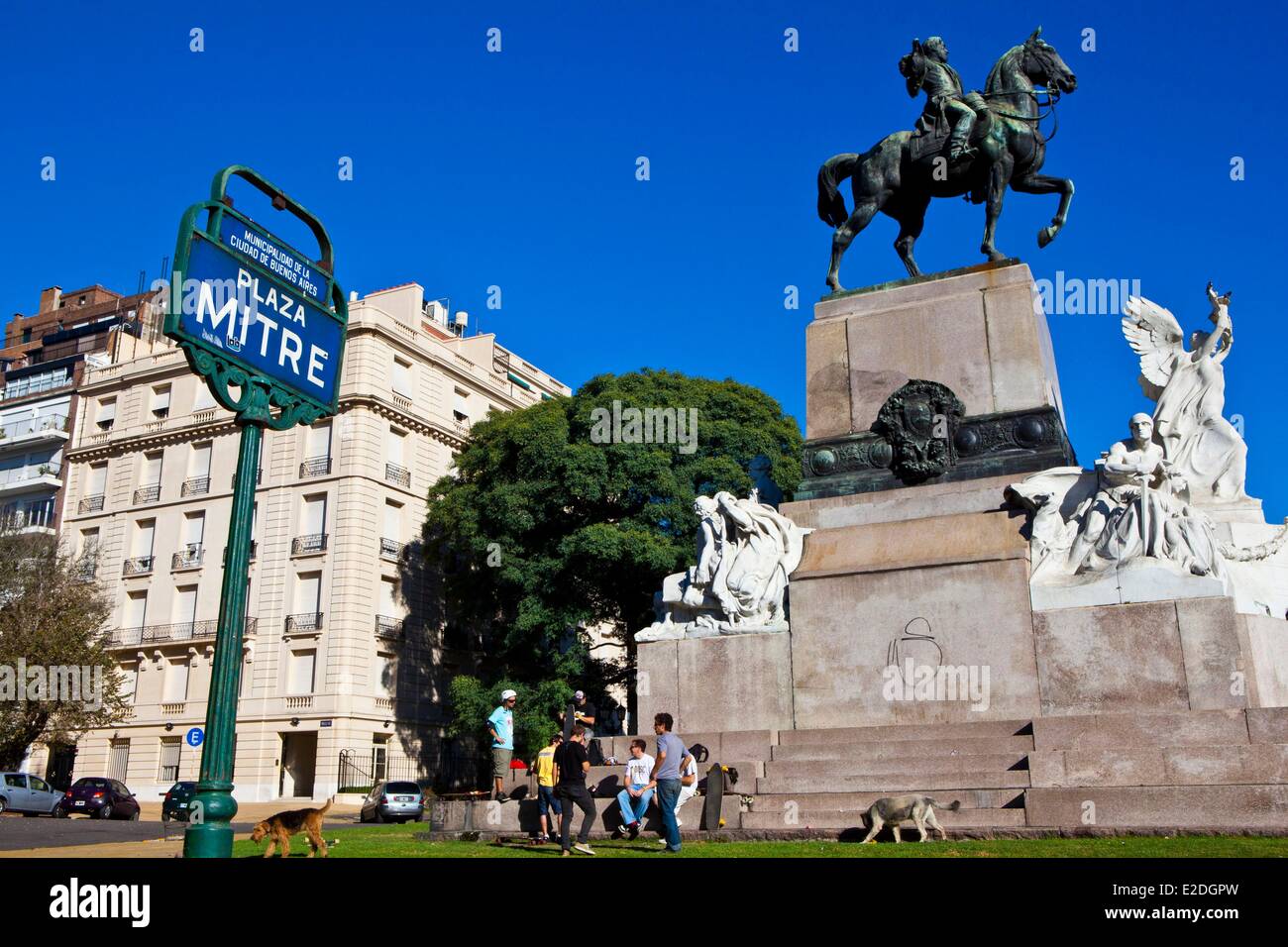 Argentina Buenos Aires the Bartolome Mitre Monument in Recoleta area ...