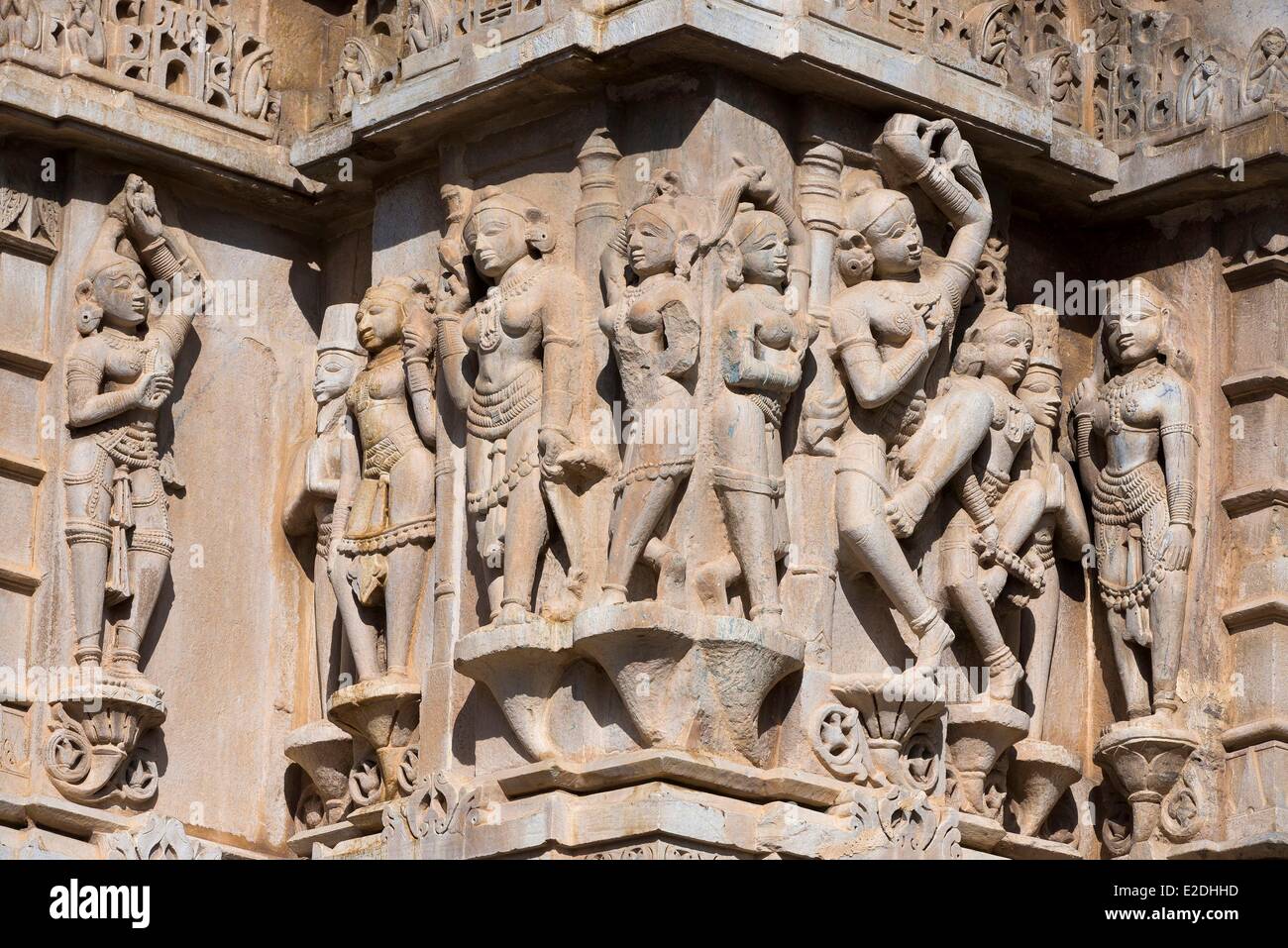 India Rajasthan state Udaipur Marble dancers at the Jagdish Temple a ...