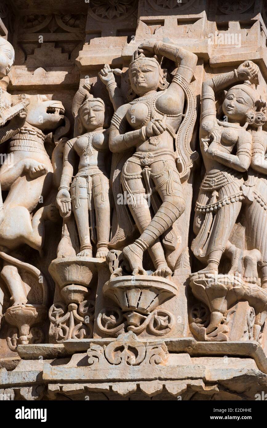India Rajasthan state Udaipur Marble dancers at the Jagdish Temple a ...