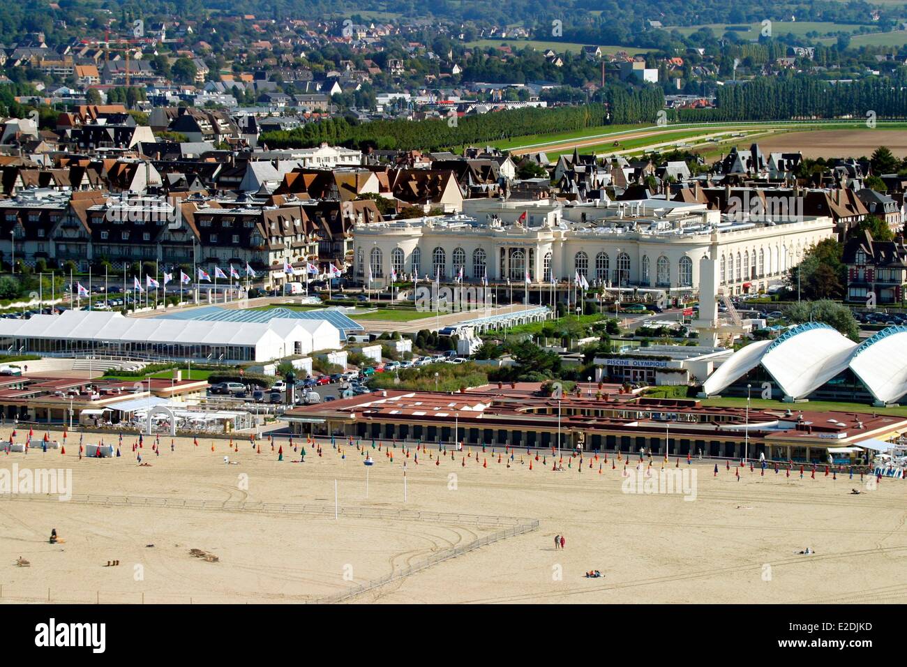 France Calvados Deauville the casino (Barriere group) aerial view Stock ...