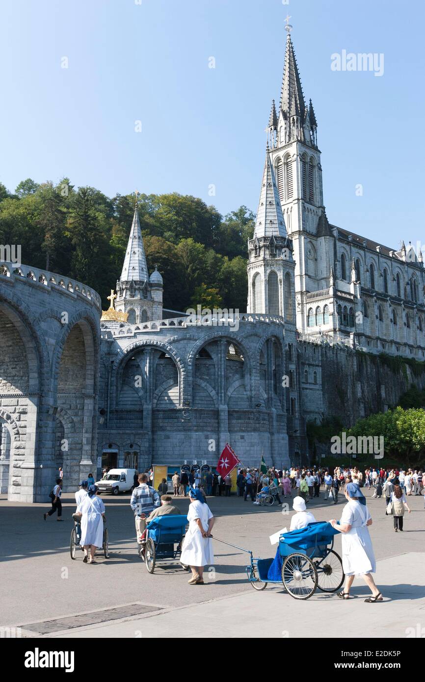 France, Hautes Pyrenees, Lourdes, Sanctuary of Our Lady of Lourdes ...
