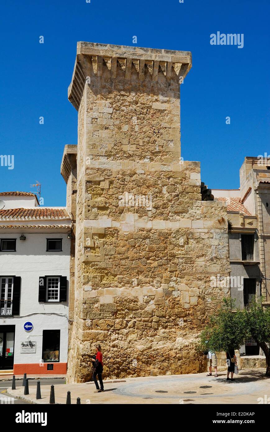 Spain Balearic Islands Menorca Mahon St Roch Arch defence towers built ...