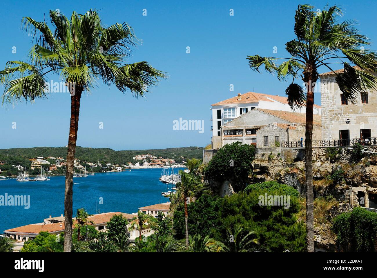Spain Balearic Islands Menorca Mahon a garden of city centre and the ...