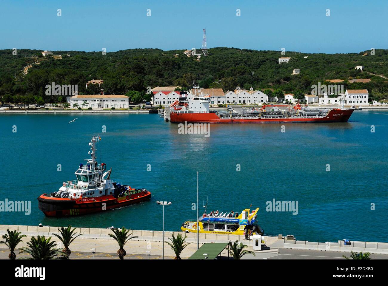Spain Balearic Islands Menorca Mahon the harbour one of the largest ...