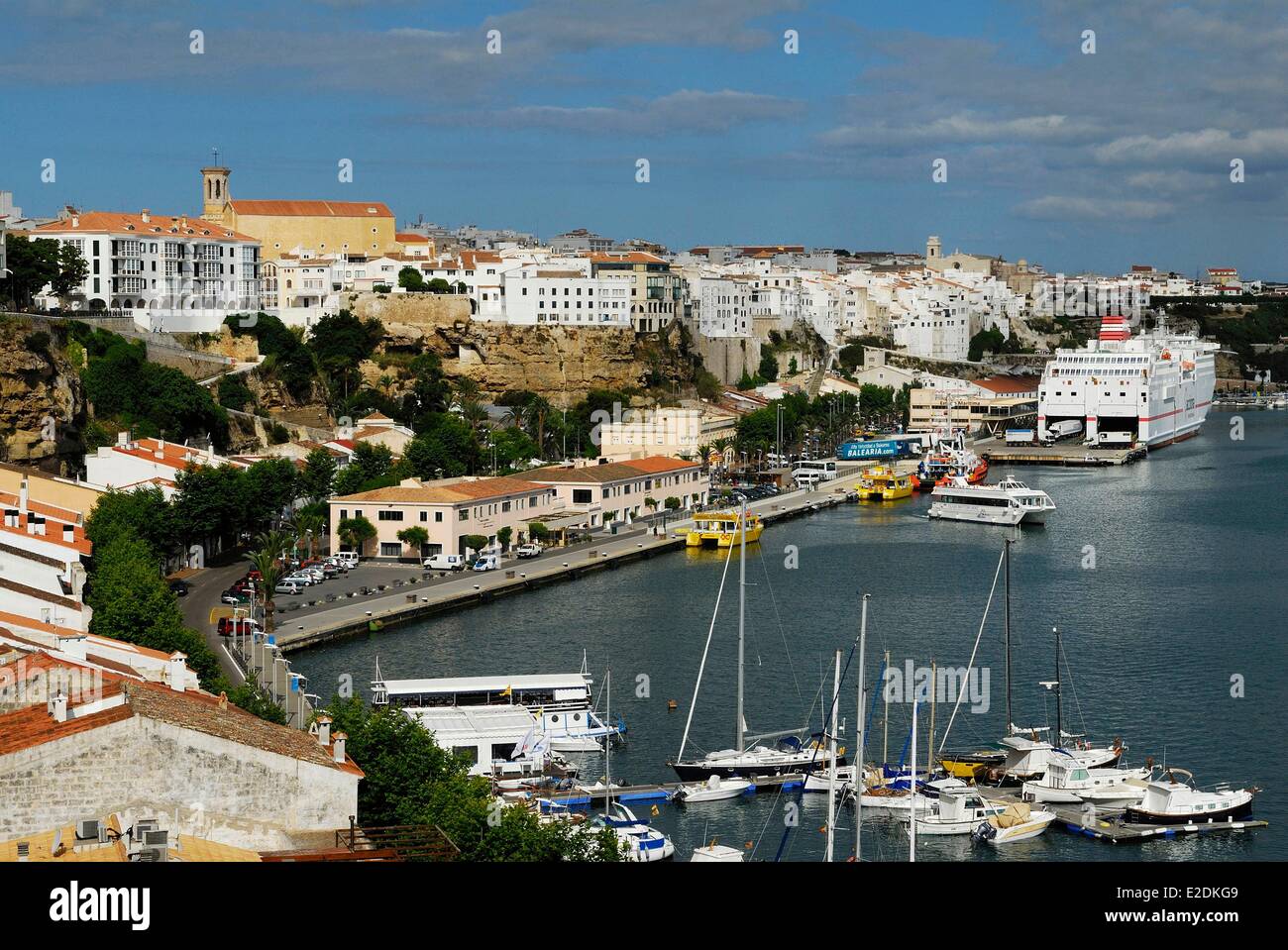 Spain Balearic Islands Menorca Mahon the harbour one of the largest ...