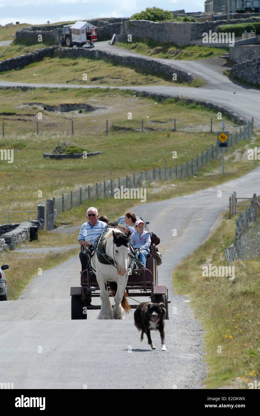 Ireland County Galway Aran Islands Inisheer carriage ride Stock Photo ...