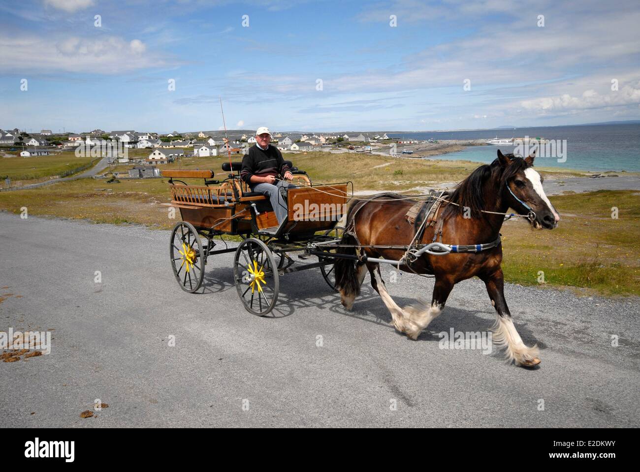 Ireland County Galway Aran Islands Inisheer carriage ride Stock Photo ...