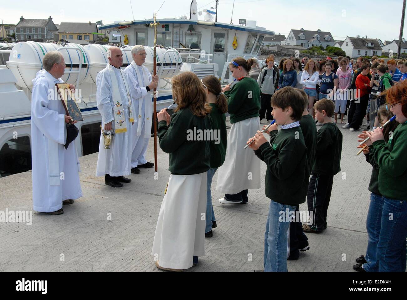 Ireland County Galway Aran Islands Inisheer religious procession in ...