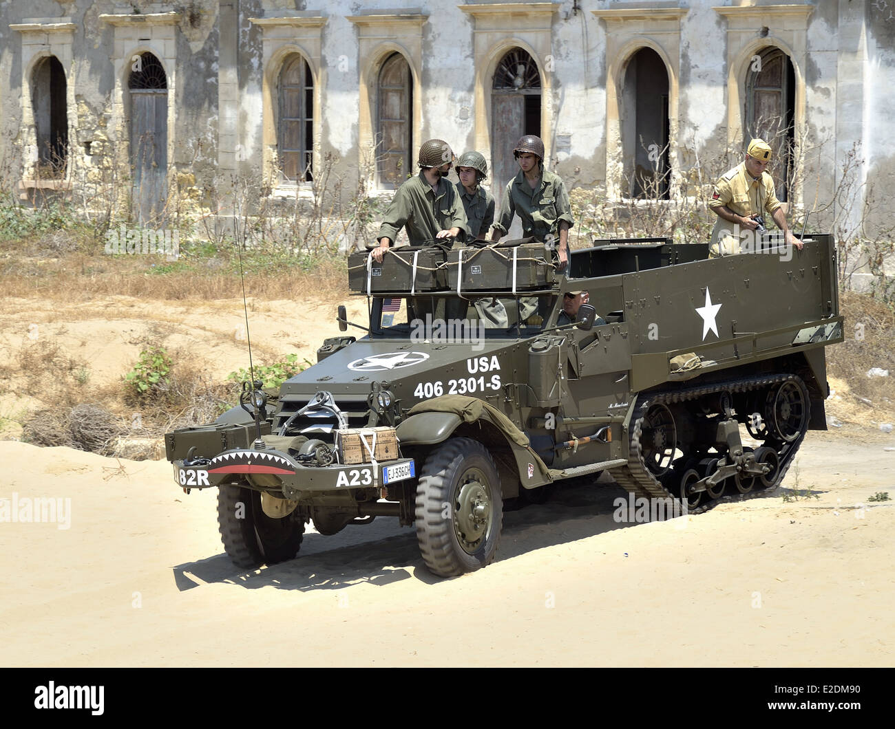 old military vehicle in action Stock Photo - Alamy