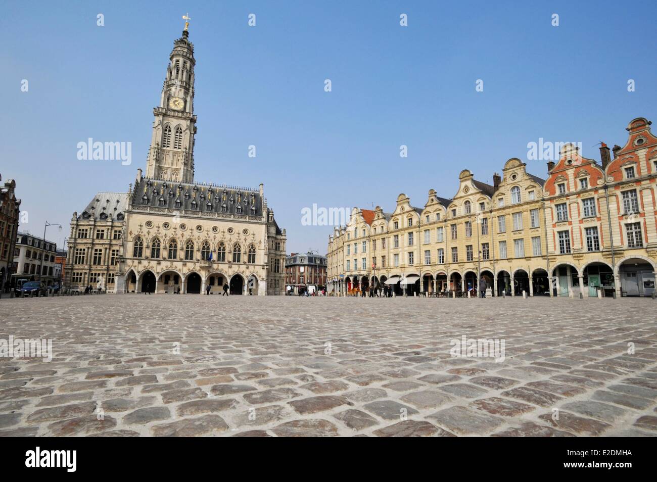 France Pas de Calais Arras Place des Heros cobblestones in front of ...