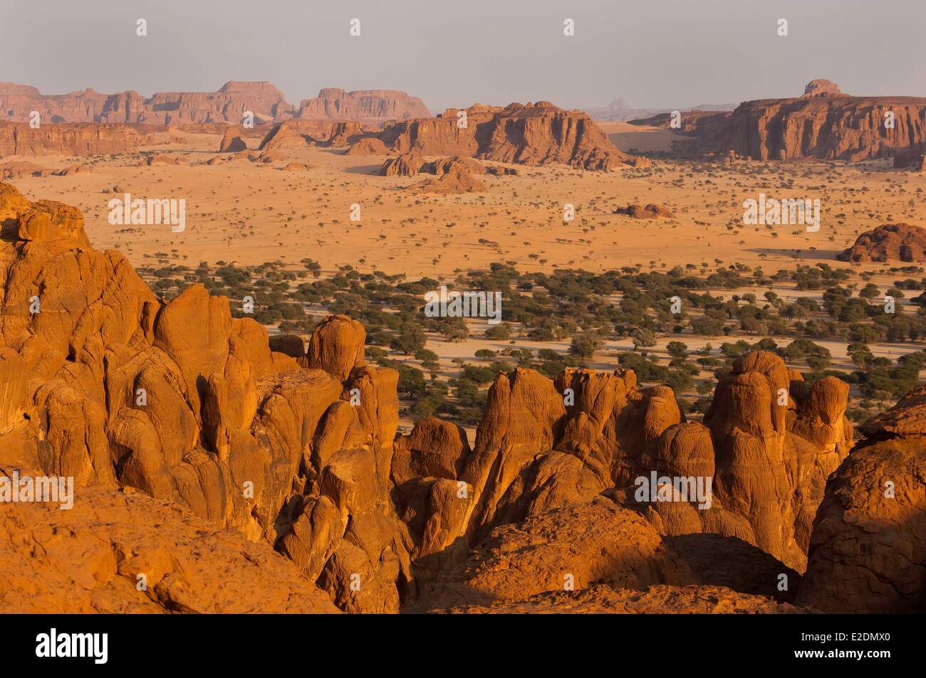 Chad Southern Sahara desert Ennedi massif Archei sector panoramic view ...