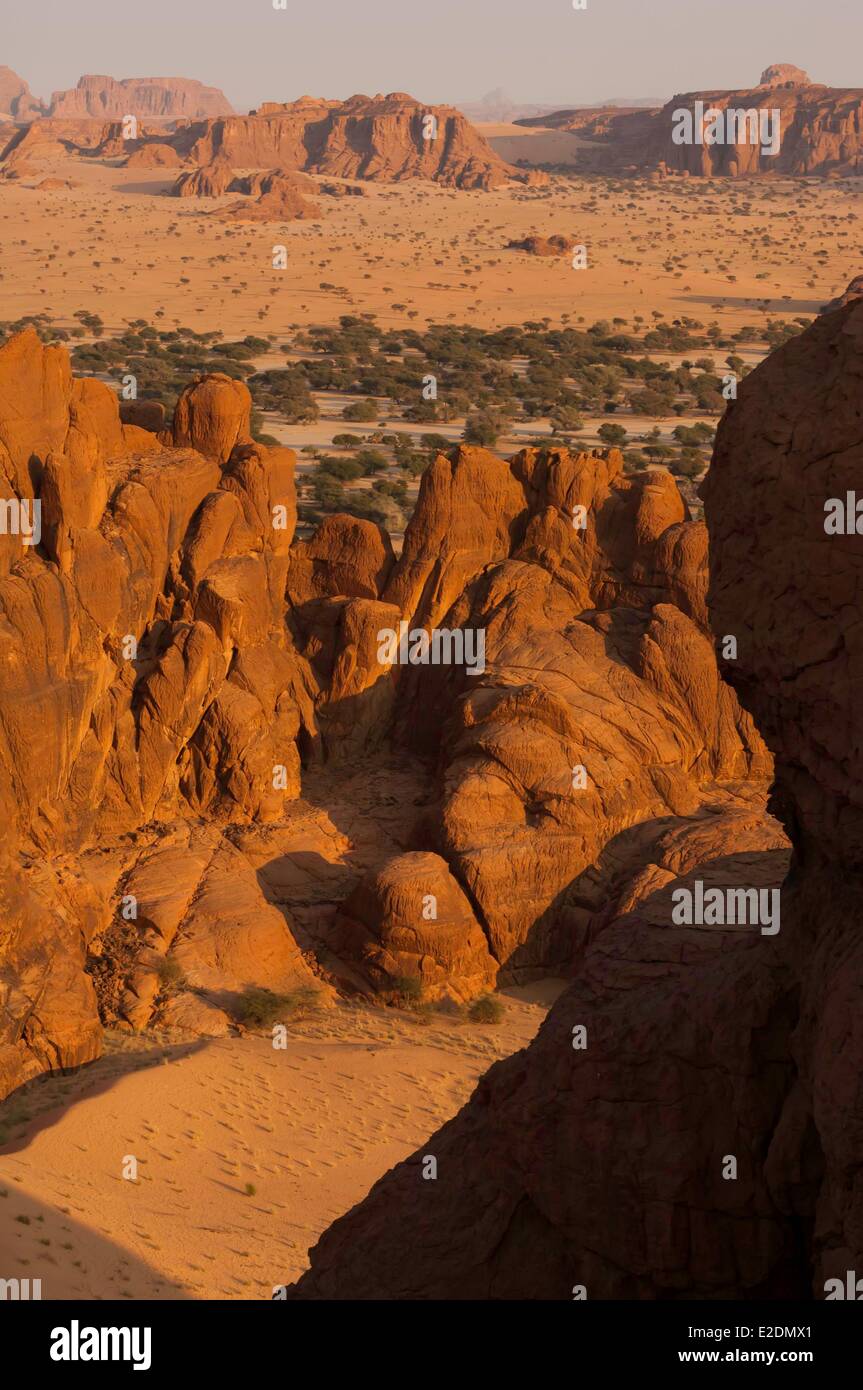Chad Southern Sahara desert Ennedi massif Archei sector panoramic view ...