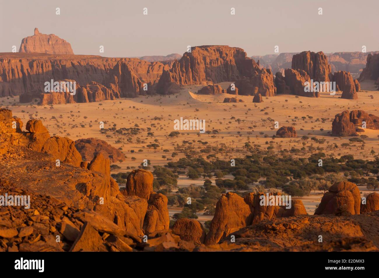 Chad Southern Sahara desert Ennedi massif Archei sector panoramic view ...