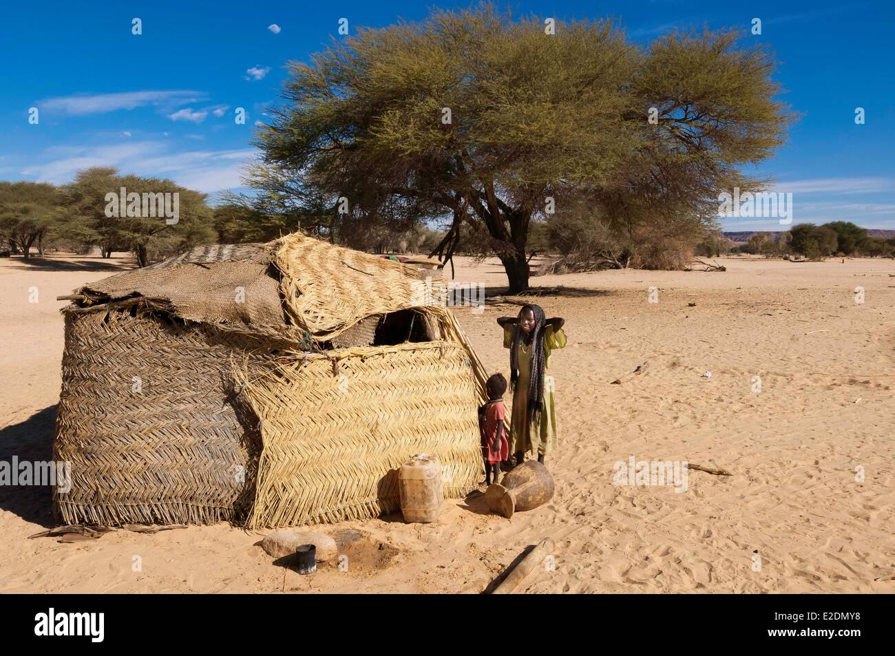Chad Southern Sahara desert Ennedi massif Archei Toubou nomad camp ...