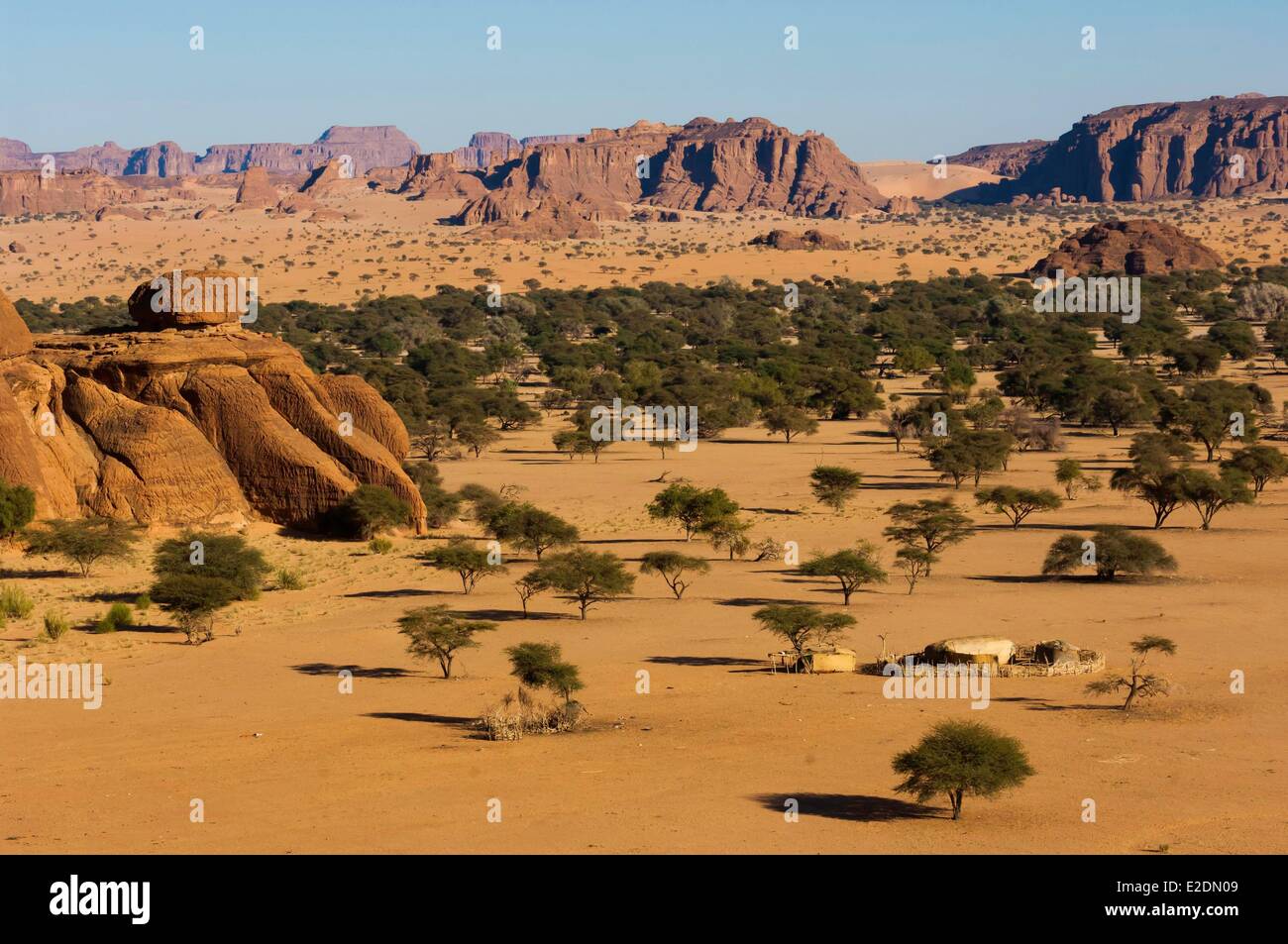 Chad Southern Sahara desert Ennedi massif Archei Toubou nomad camp ...