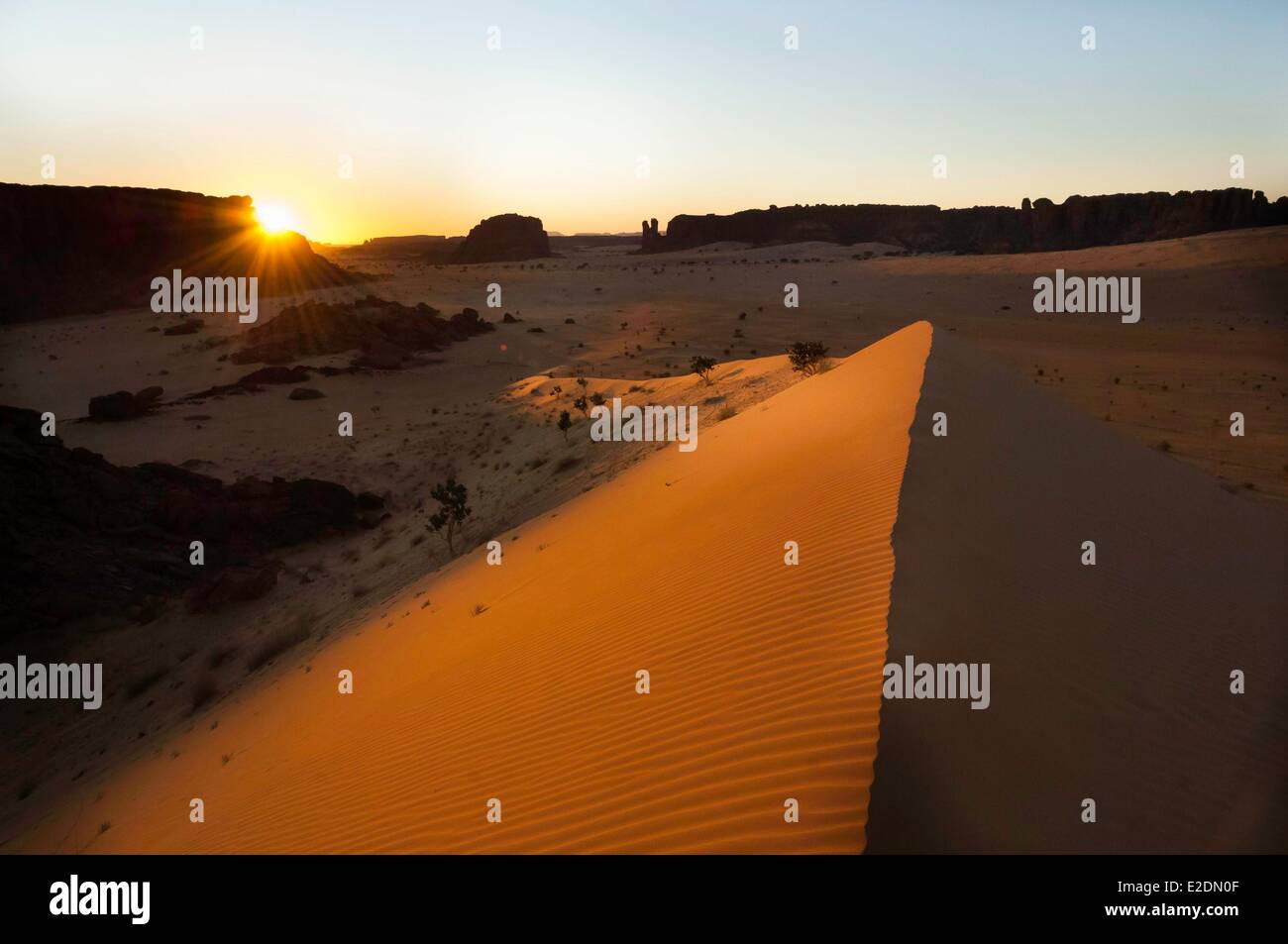 Chad Southern Sahara desert Ennedi massif Archei dunes and sandstone ...