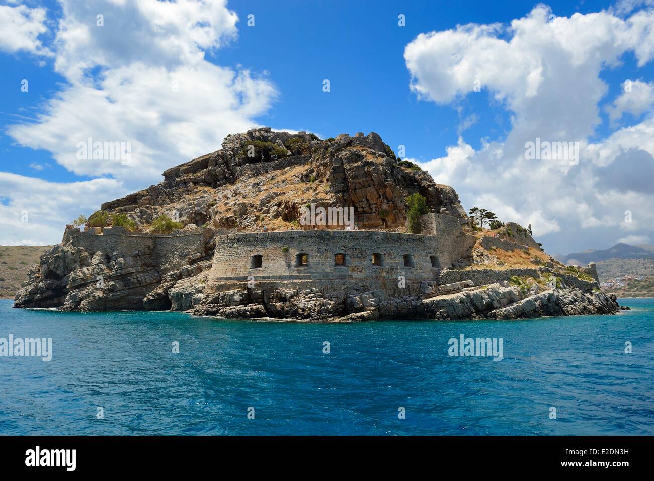 Greece Crete Agios Nikolaos region Elounda island Spinalonga Fort ...