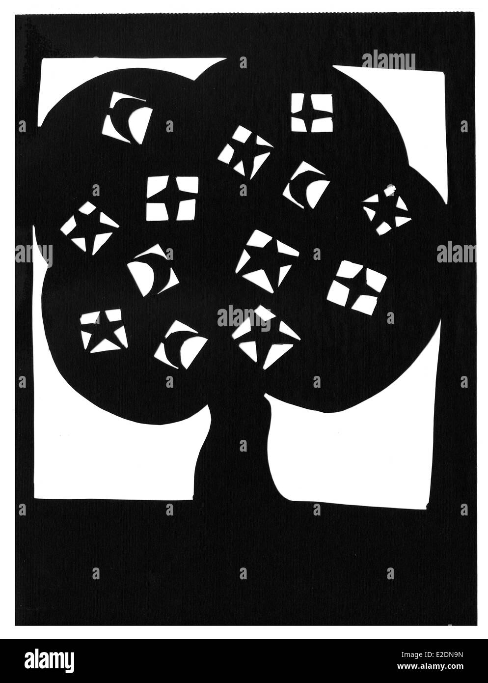 Tree cutout design Black and White Stock Photos & Images - Alamy