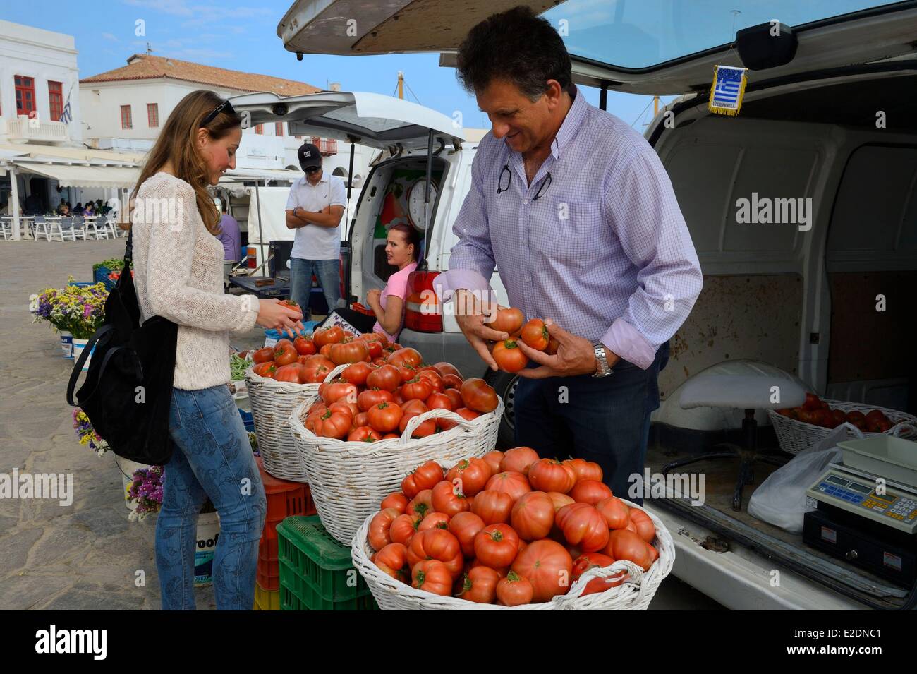 Greece Cyclades islands Mykonos island Chora (Mykonos town) vegetable ...