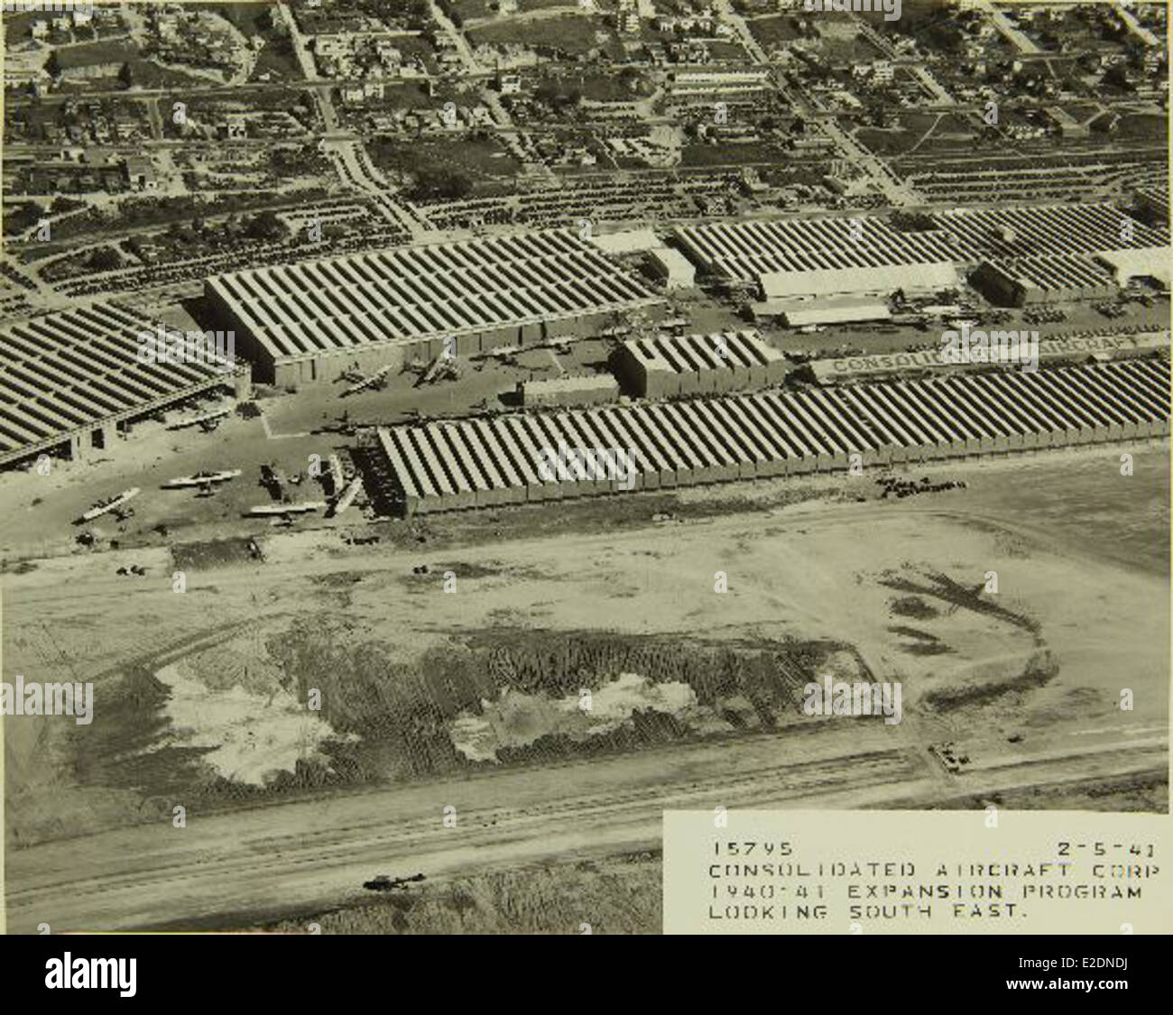 This image showcases the Convair/General Dynamics plant in San Diego ...