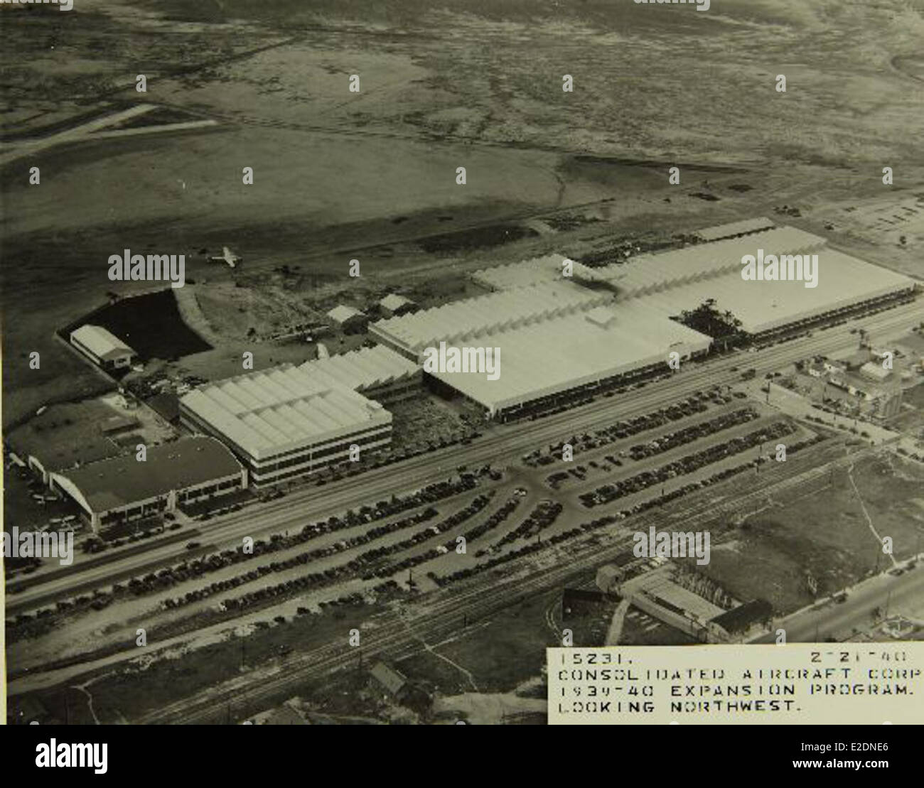 This image showcases the Convair/General Dynamics plant in San Diego ...