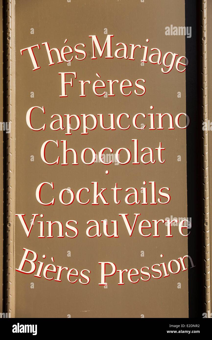 France Paris french sign of coffee shop Stock Photo - Alamy