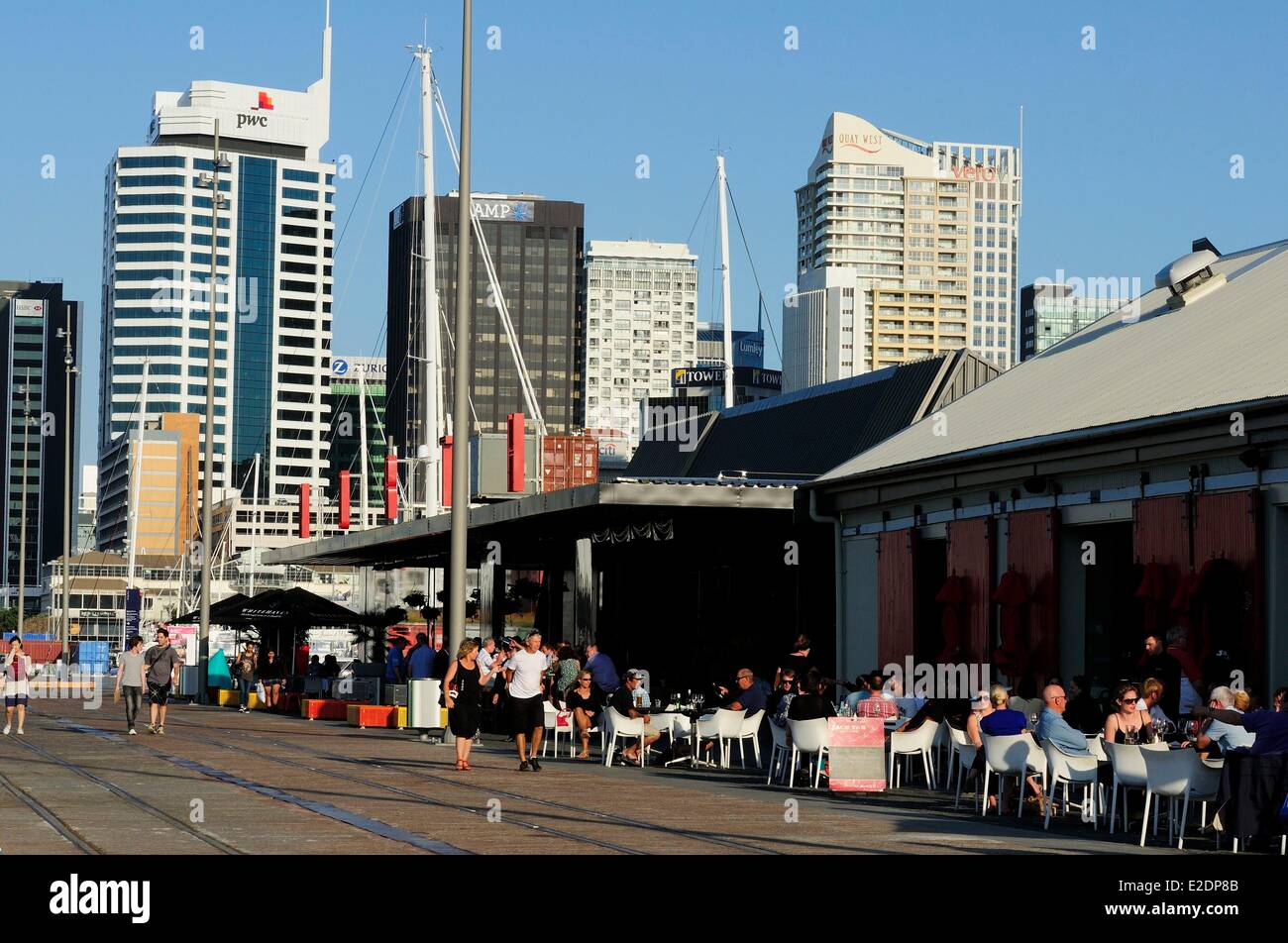 New Zealand North Island Auckland the North Wharf promenade in the new ...