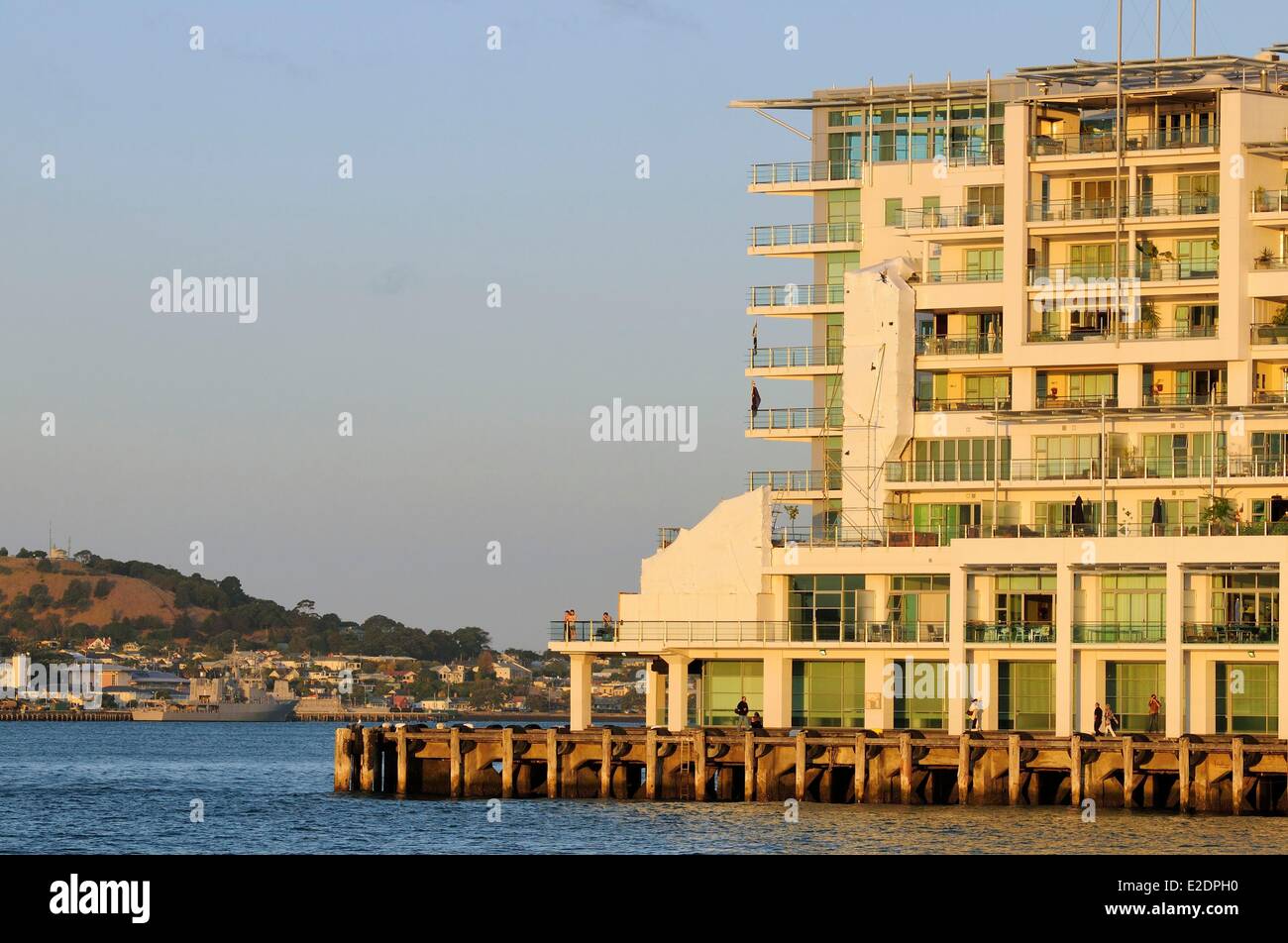New Zealand North Island Auckland the Hilton Hotel located at the end ...
