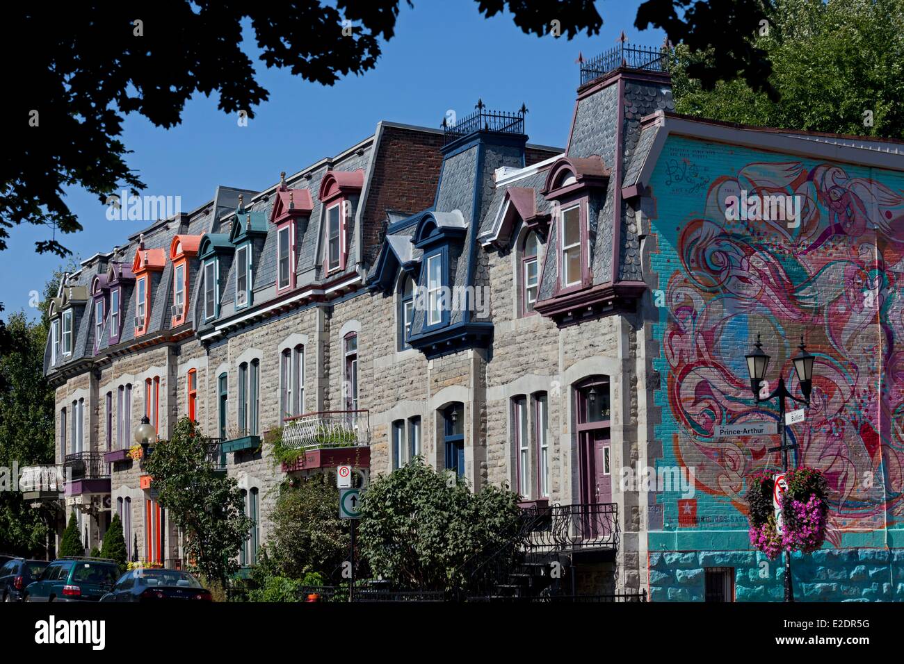 Canada Quebec province Montreal Plateau Mont-Royal stone facades and ...