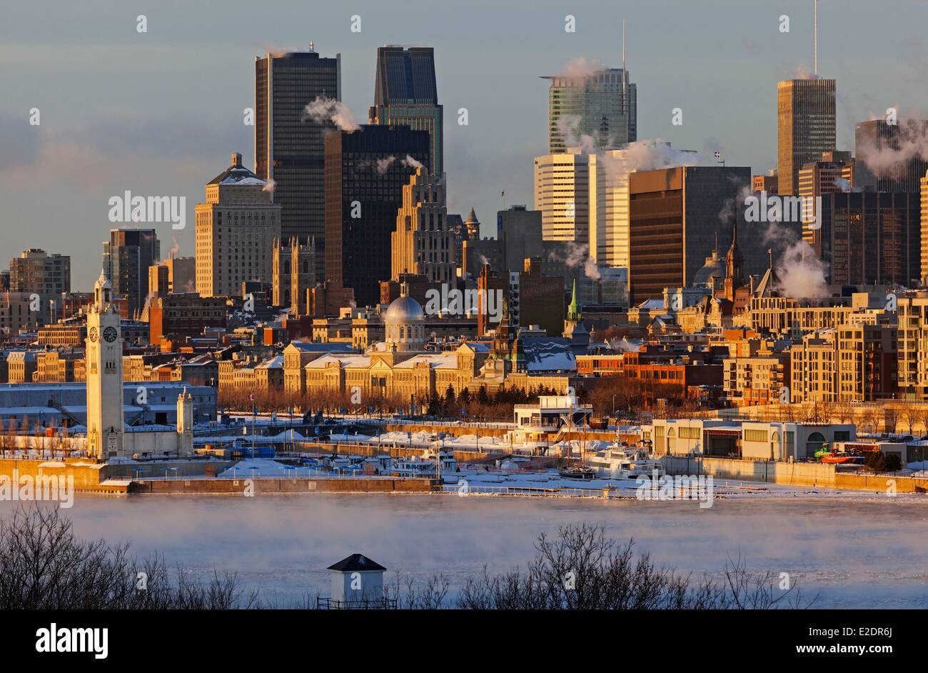 Canada Quebec province Montreal Port Old Montreal and downtown from the ...