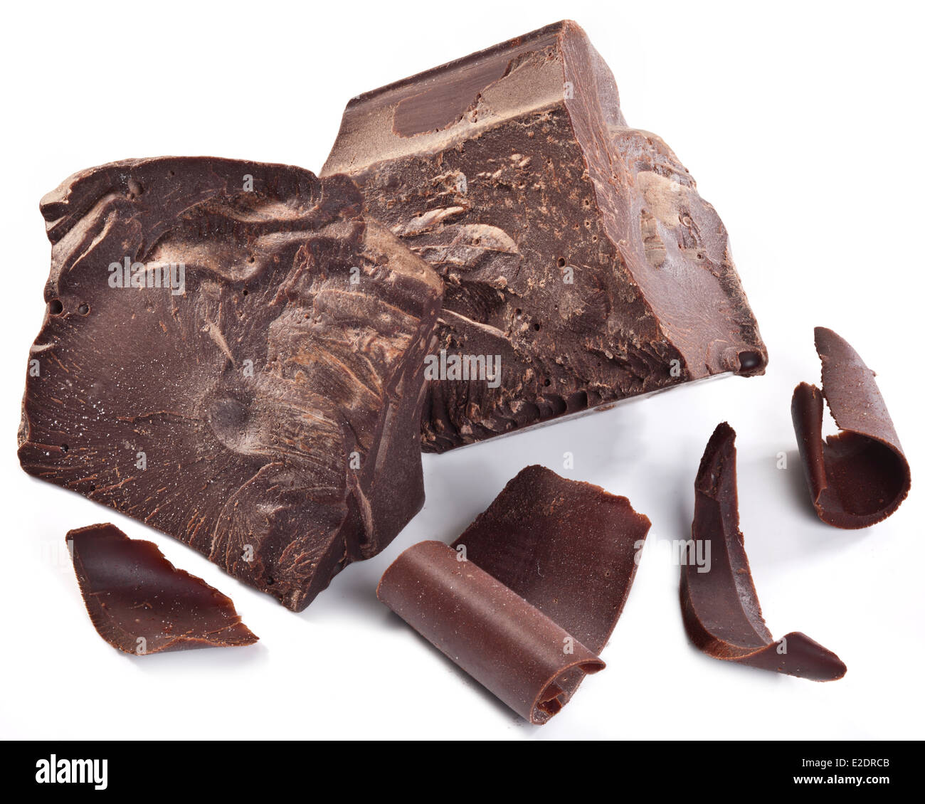 Chocolate blocks isolated on a white background Stock Photo - Alamy