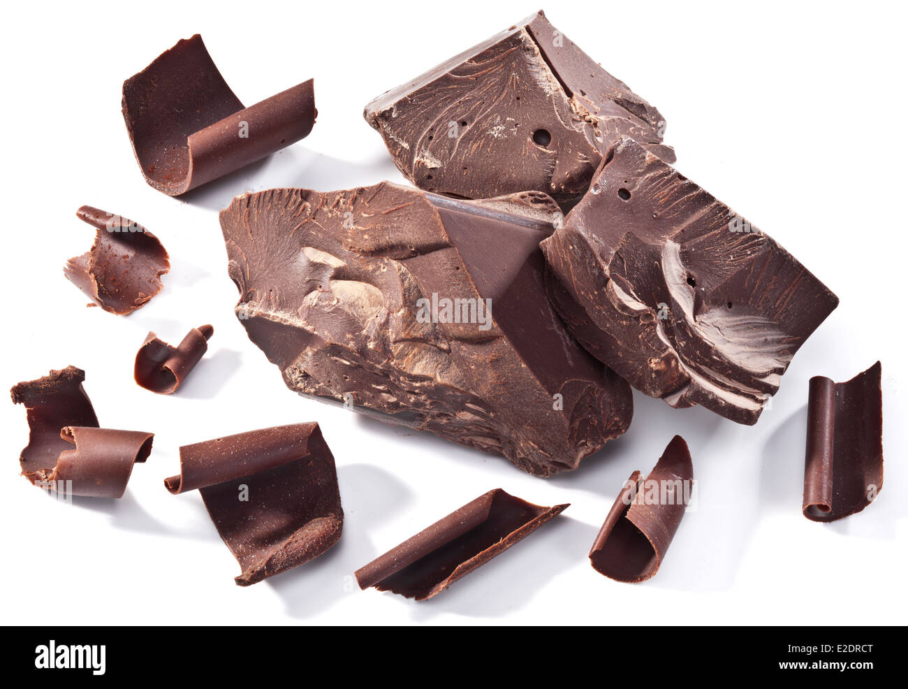 Chocolate blocks isolated on a white background Stock Photo - Alamy