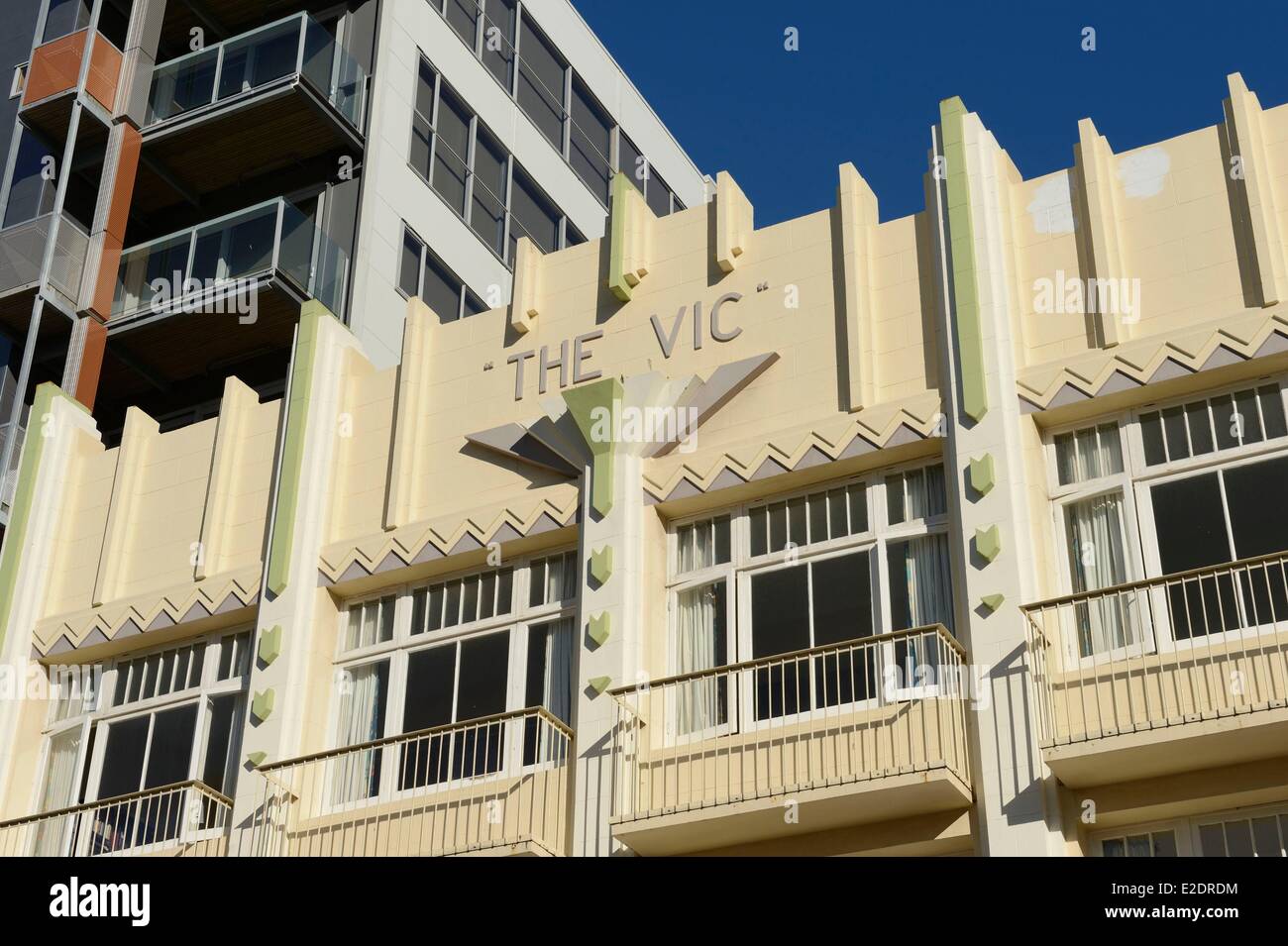 New Zealand North island Wellington The VIC Art Deco building (1936) in ...