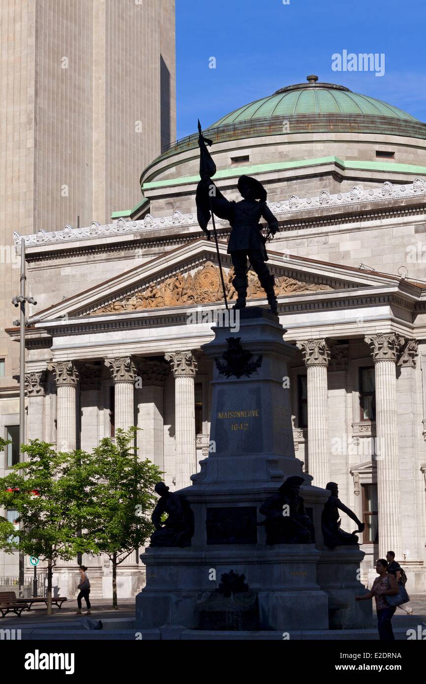 Canada Quebec province Montreal Old Montreal Place d'Armes the statue ...