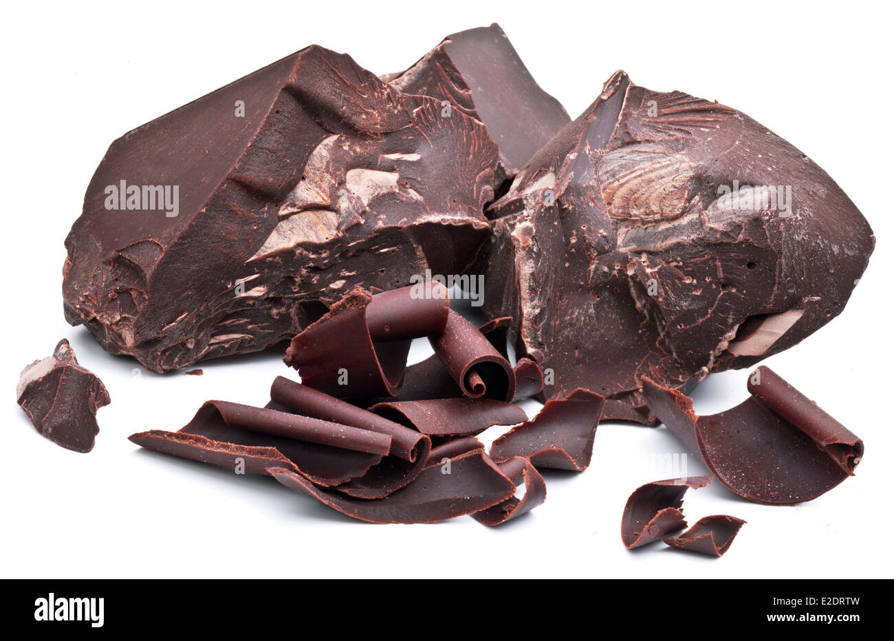 Chocolate blocks isolated on a white background Stock Photo - Alamy