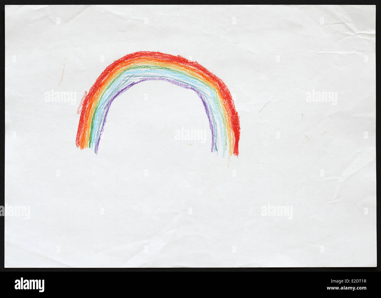 Original child's drawing of a rainbow drawn by a five-year-old girl ...