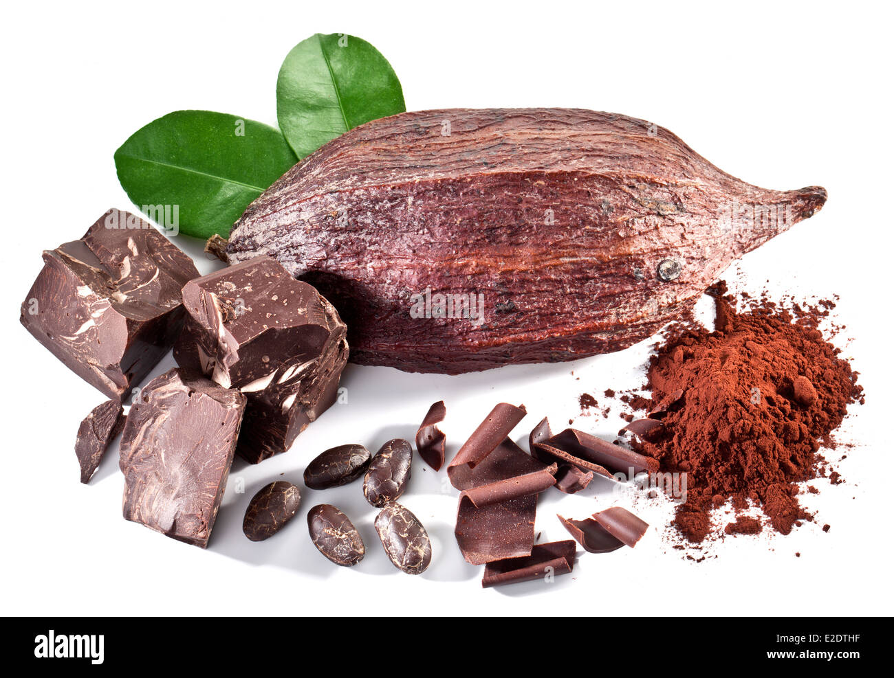 Chocolate blocks isolated on a white background Stock Photo - Alamy