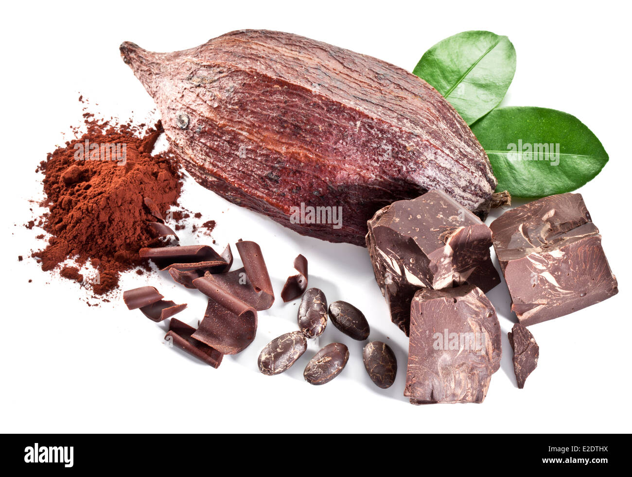 Chocolate blocks isolated on a white background Stock Photo - Alamy