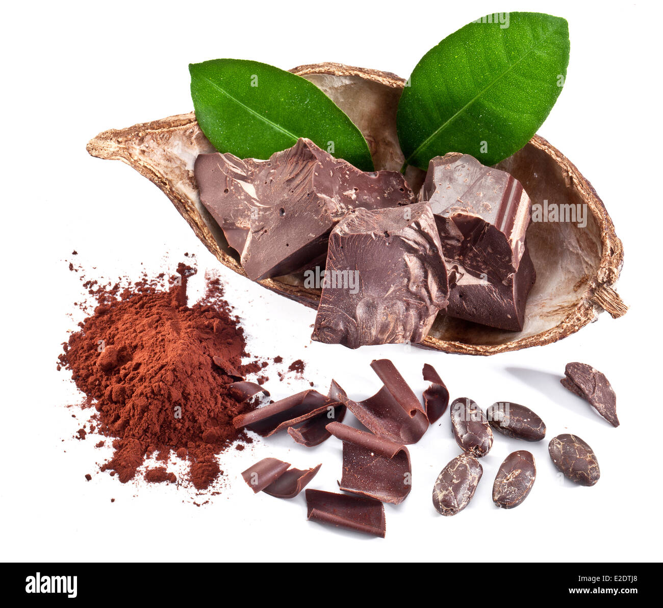 Chocolate blocks isolated on a white background Stock Photo - Alamy