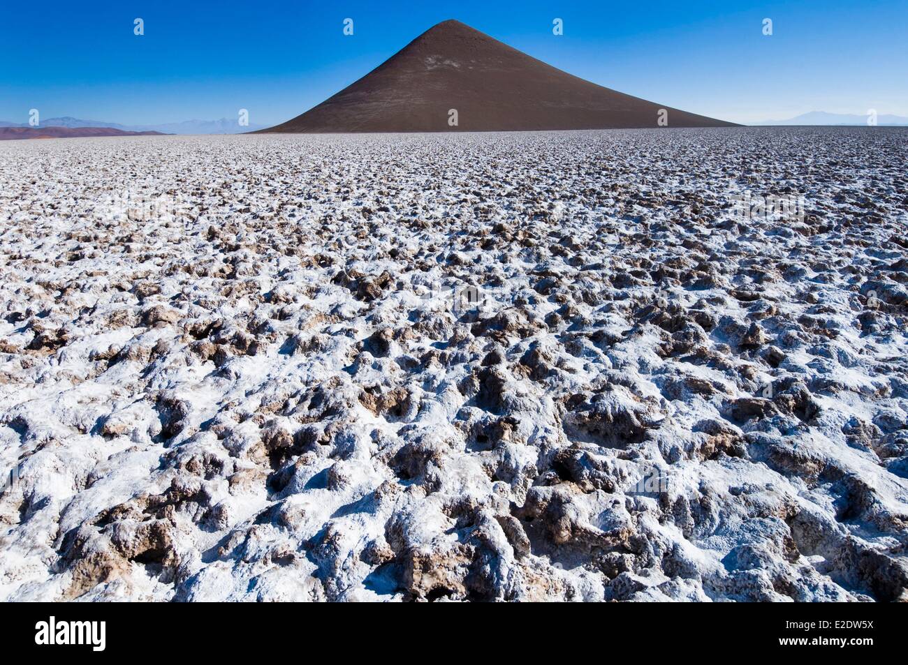 Argentina Noroeste Tolar Grande Arizaro salt flat Arita cone at 3700 m ...