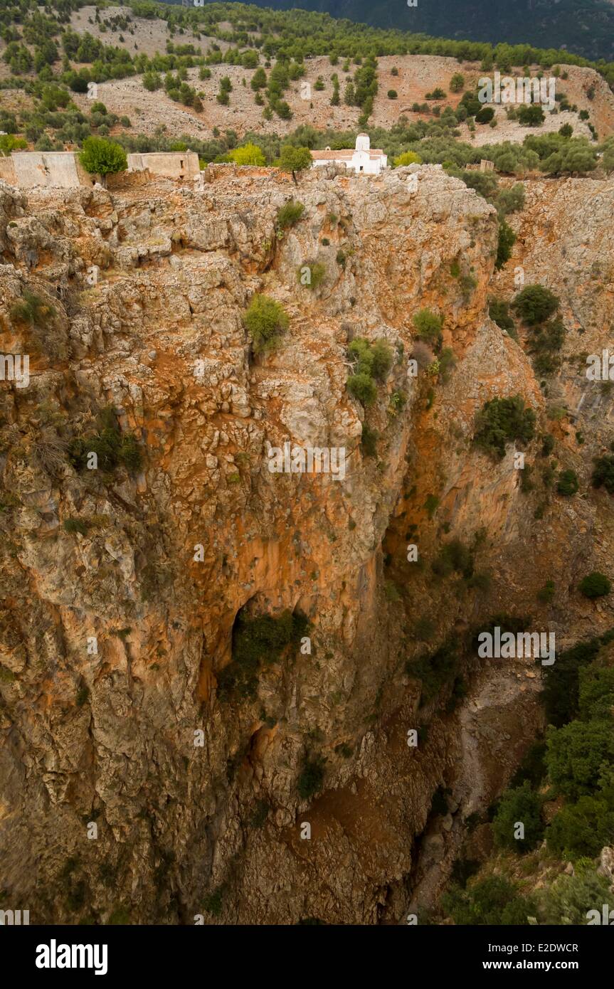 Greece Crete Anopolis Aradena gorges and orthodox church Stock Photo ...