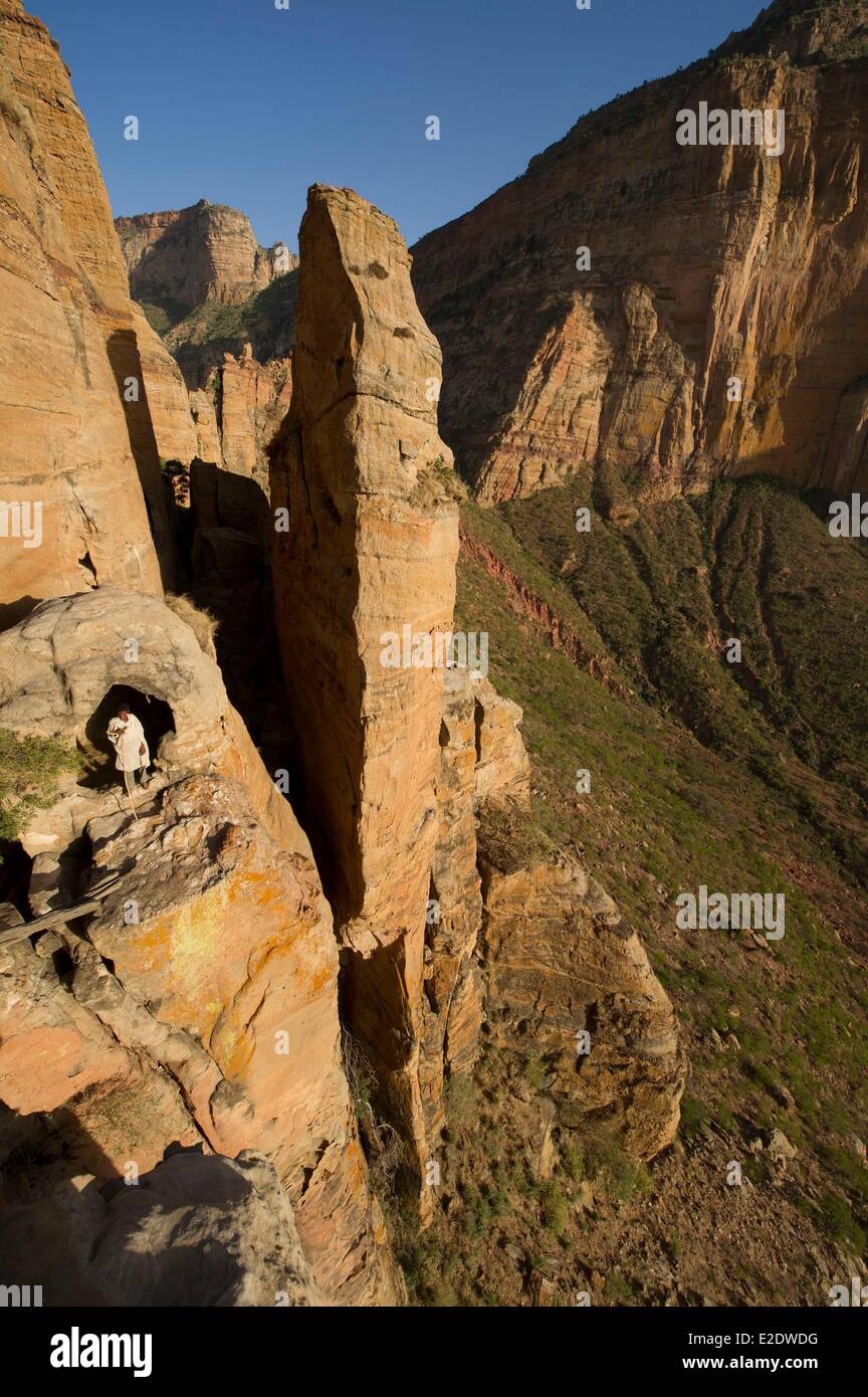 Ethiopiia Tigray Gheralta range rock hewn church of Abuna Yemata Guh ...