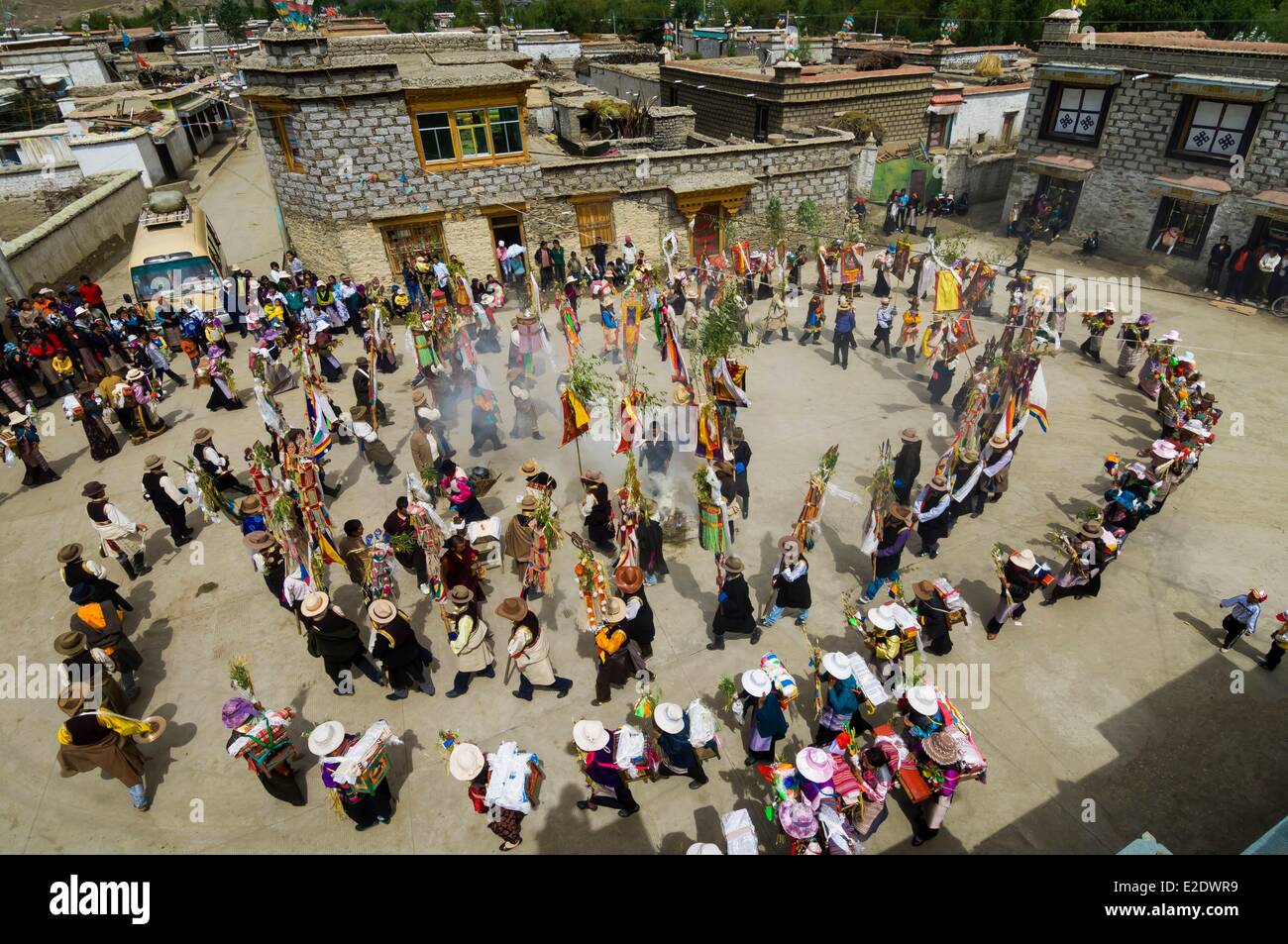 China Tibet Tsetang Yarlung valley Chokor ceremony auspicious agrarian ...