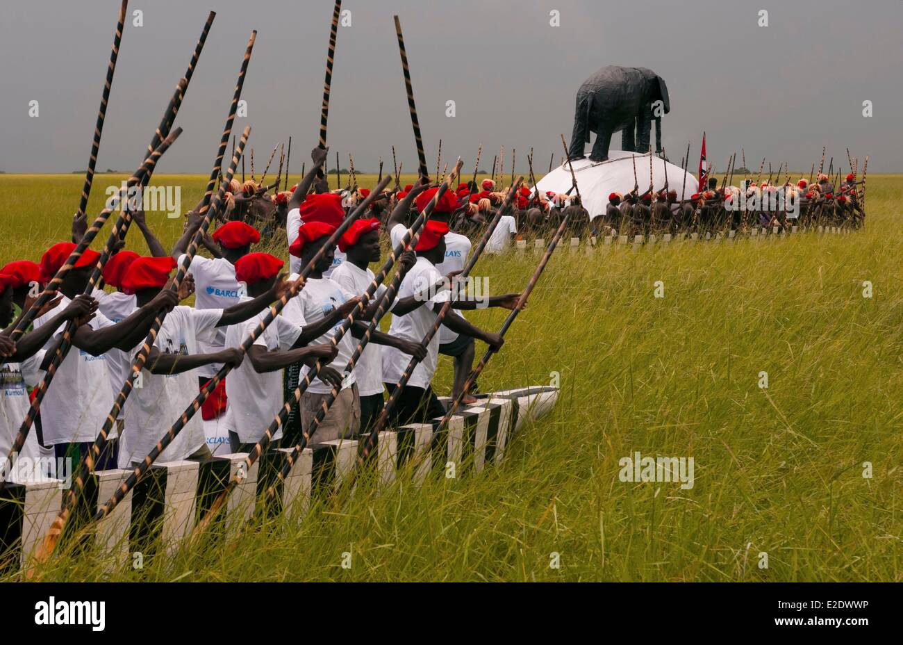 Zambia Barotseland plain Kuomboka festival crossing of the swamps by ...