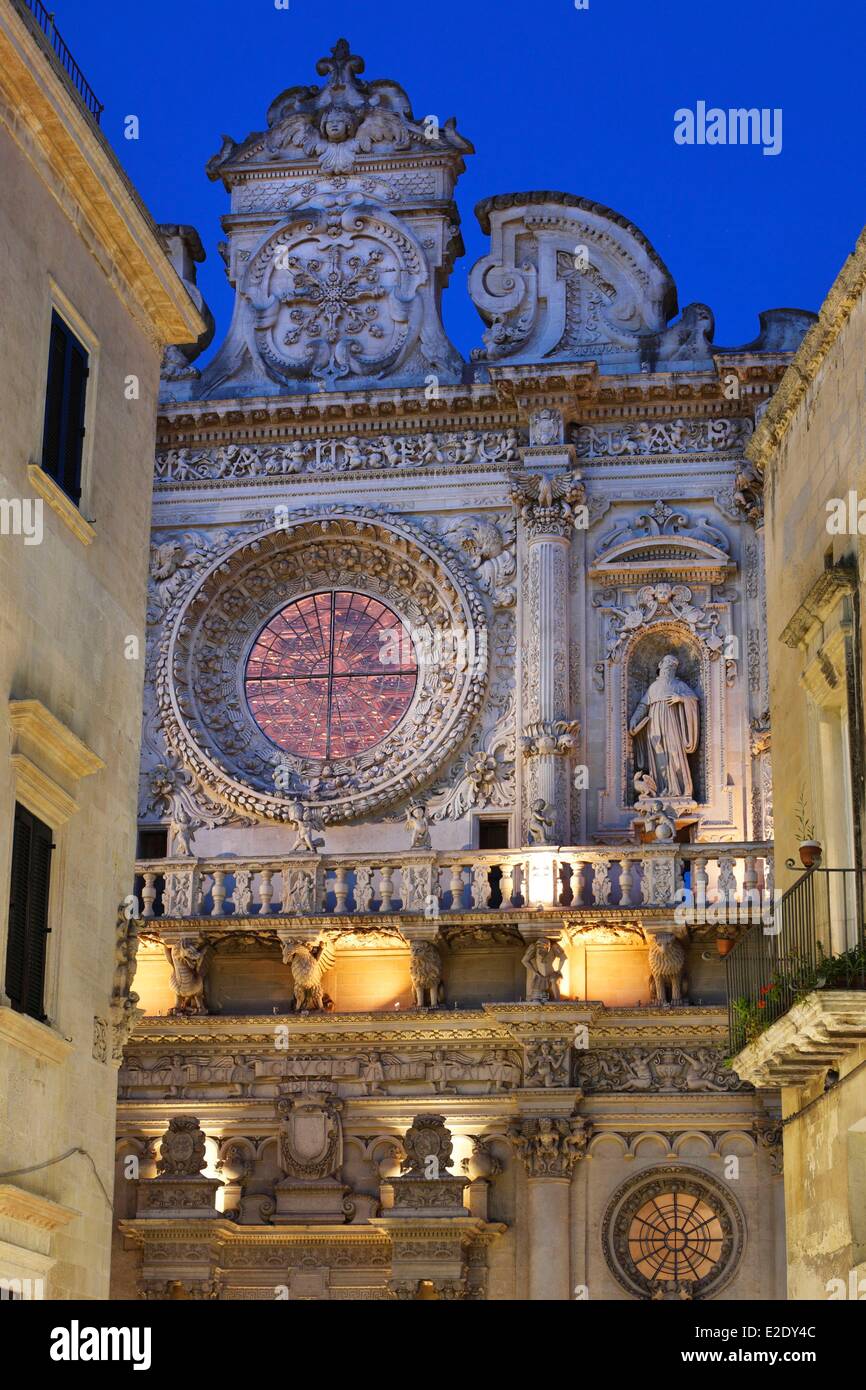 Italy Puglia Lecce Santa Croce basilica built in the 16th and 17th ...