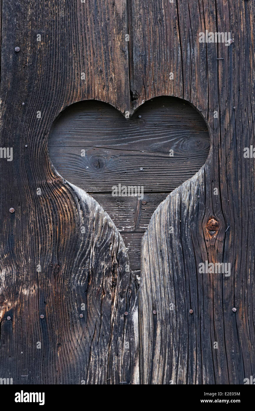 France Allier La Chabanne Montagne bourbonnaise heart in the door Stock ...