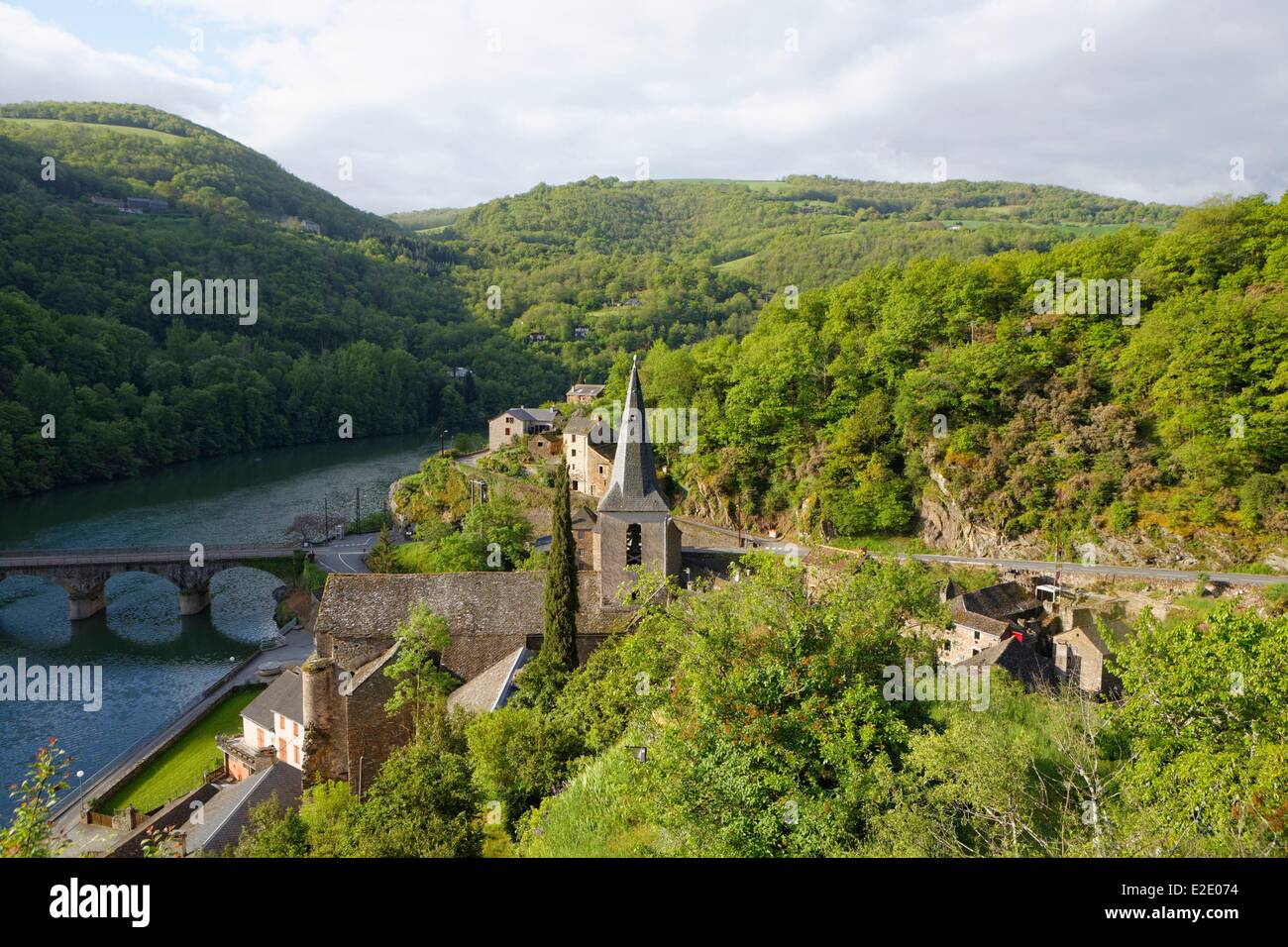 France Aveyron village of Lincou Tarn valley Stock Photo - Alamy